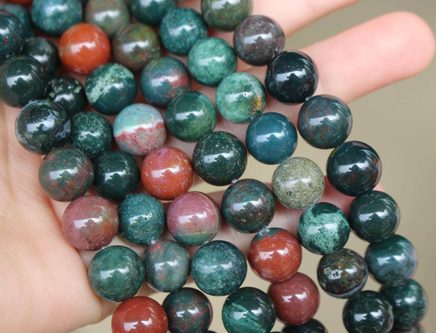 Natural Bloodstone Beads 6mm 8mm 10mm 12mm Smooth and Round Beads-15 ...