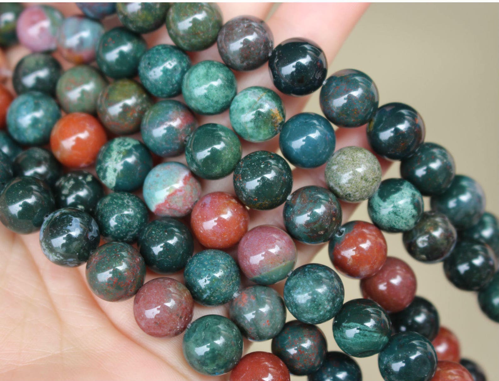 Natural Bloodstone Beads 6mm 8mm 10mm 12mm Smooth and Round Beads-15 ...