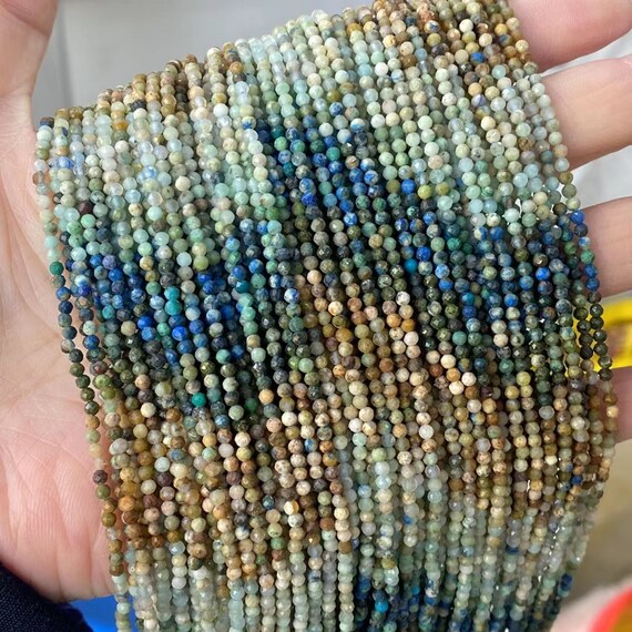 Genuine Rainbow Azurite Chrysocolla Faceted Tiny Spacer - Etsy