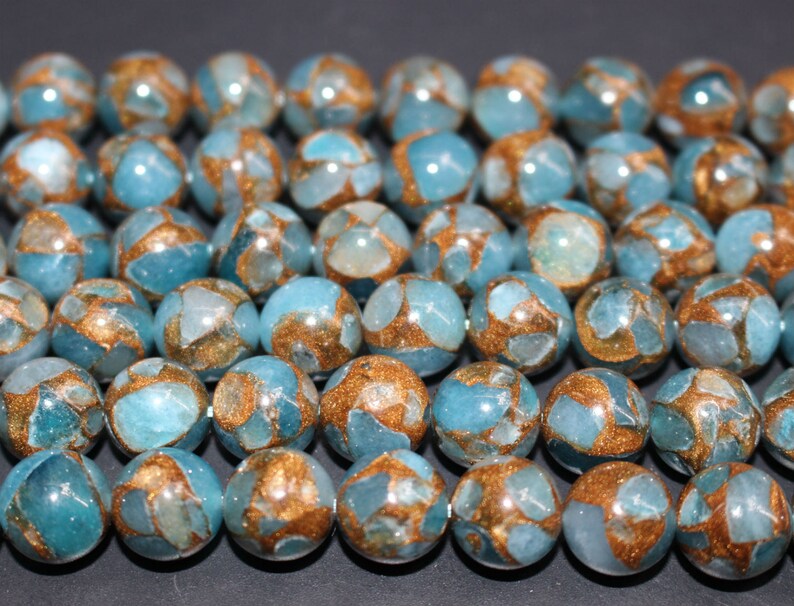 Natural Blue Mosaic Quartz Smooth Round Stone Beads 6mm 8mm - Etsy
