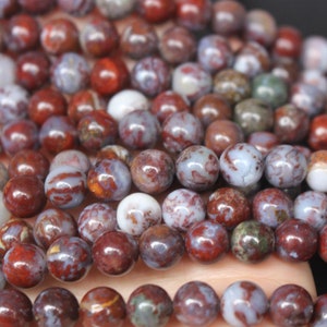 Natural Red Lightning Agate Beads 8mm 10mm Smooth and Round Beads,15 ...