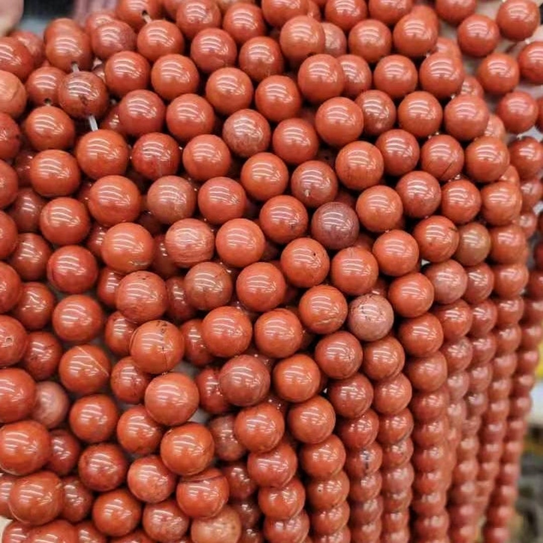 Natural Africa Red Jasper Beads, Smooth Round Gemstone, 15 Inch Strand ...