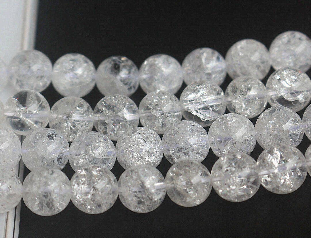 Natural Snow Rock Crystal Quartz 4mm 6mm 8mm 10mm 12mm 14mm Round Beads ...