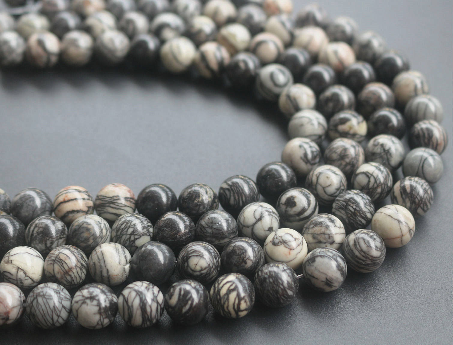 4mm 6mm 8mm 10mm 12mm Natural Black Picasso Jasper Beads15 | Etsy