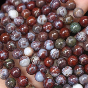 Natural Red Lightning Agate Beads 8mm 10mm Smooth and Round Beads,15 ...
