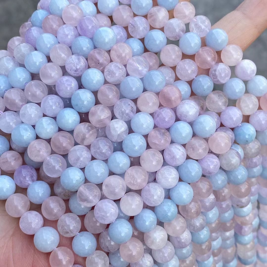 Natural Purple Morganite Round Beads Natural Rainbow Lavender - Etsy