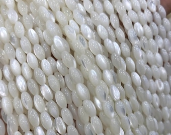 Brown MOP Rice Beads Brown Shell Barrel Beads Natural Seashell Rice ...