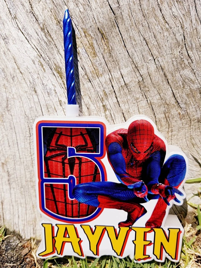 Spiderman Cake Candle Personalized Birthday Candle - Etsy