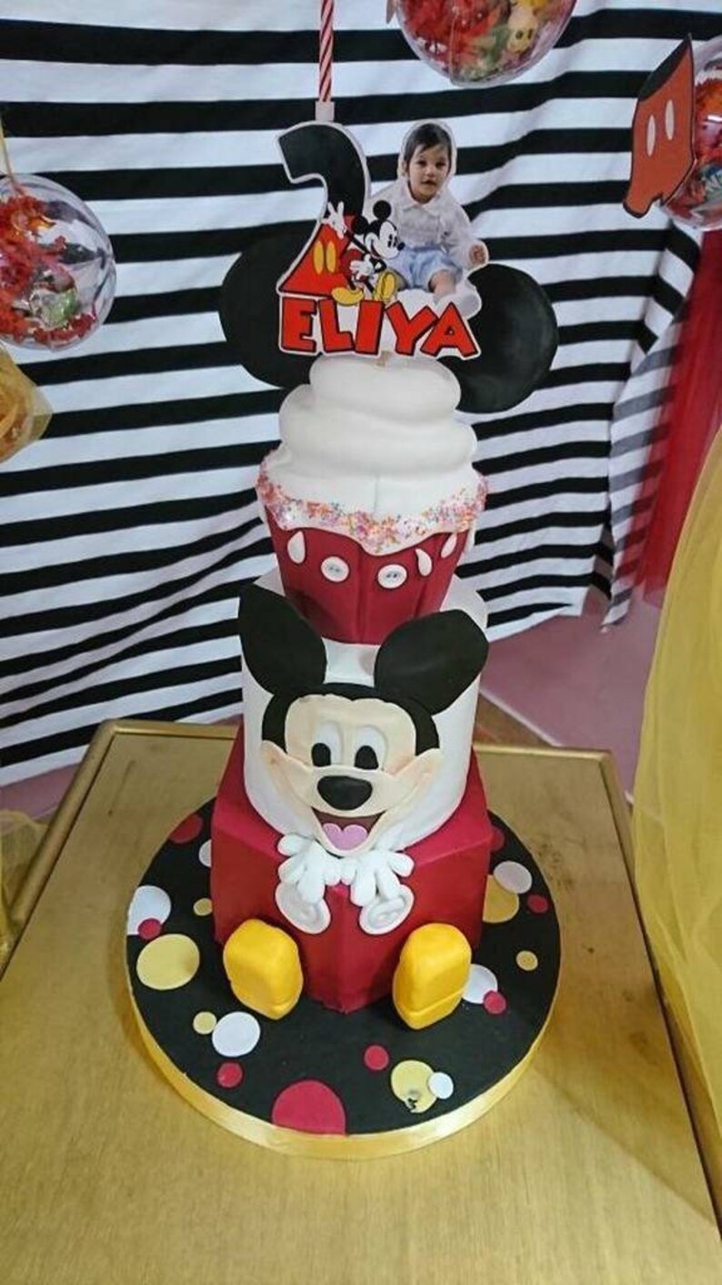 Mickey Mouse Cake Candle Personalized Birthday Candle Custom - Etsy