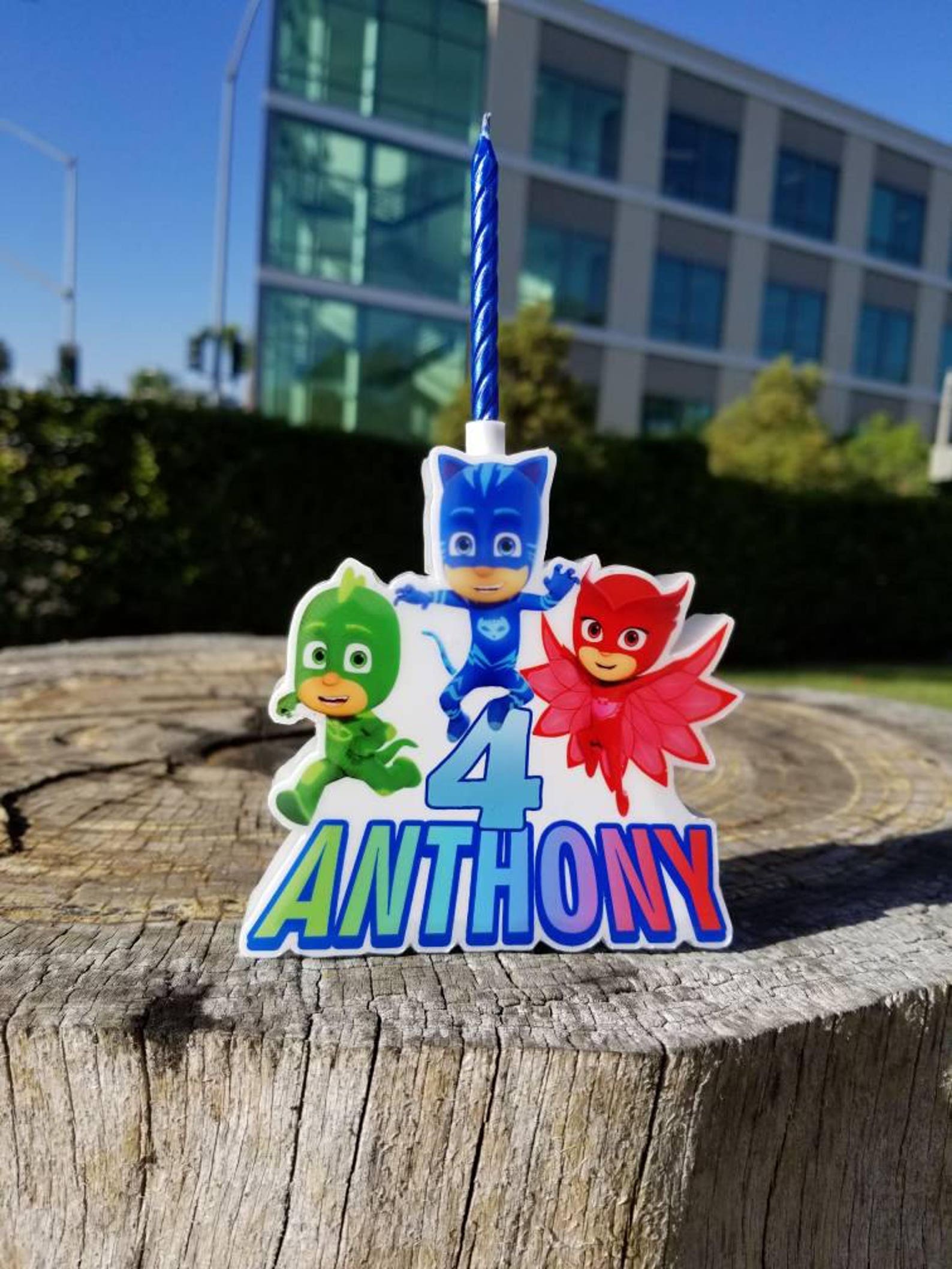 PJ Masks Cake Topper Wax Candle Personalized Birthday Candle - Etsy