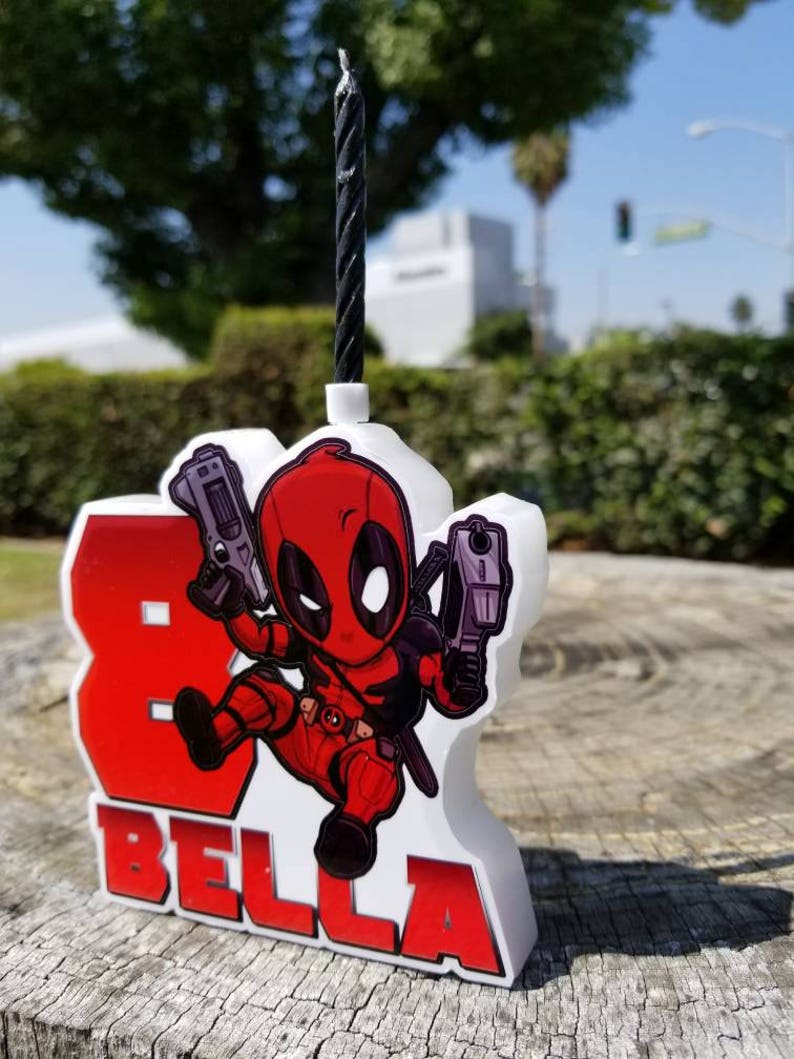 Baby Deadpool Cake Candle, Personalized, Cake Topper - Etsy
