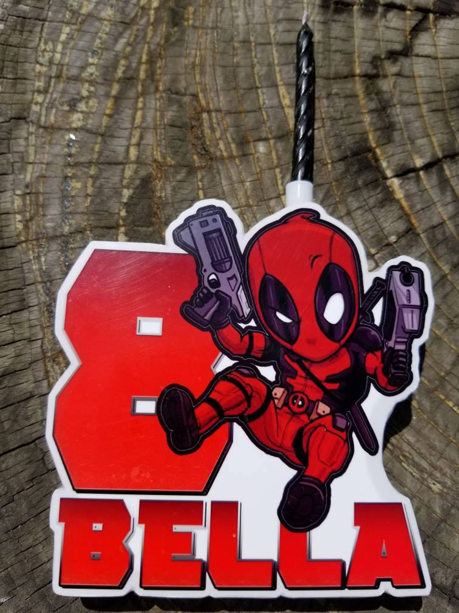Baby Deadpool Cake Candle, Personalized, Cake Topper - Etsy