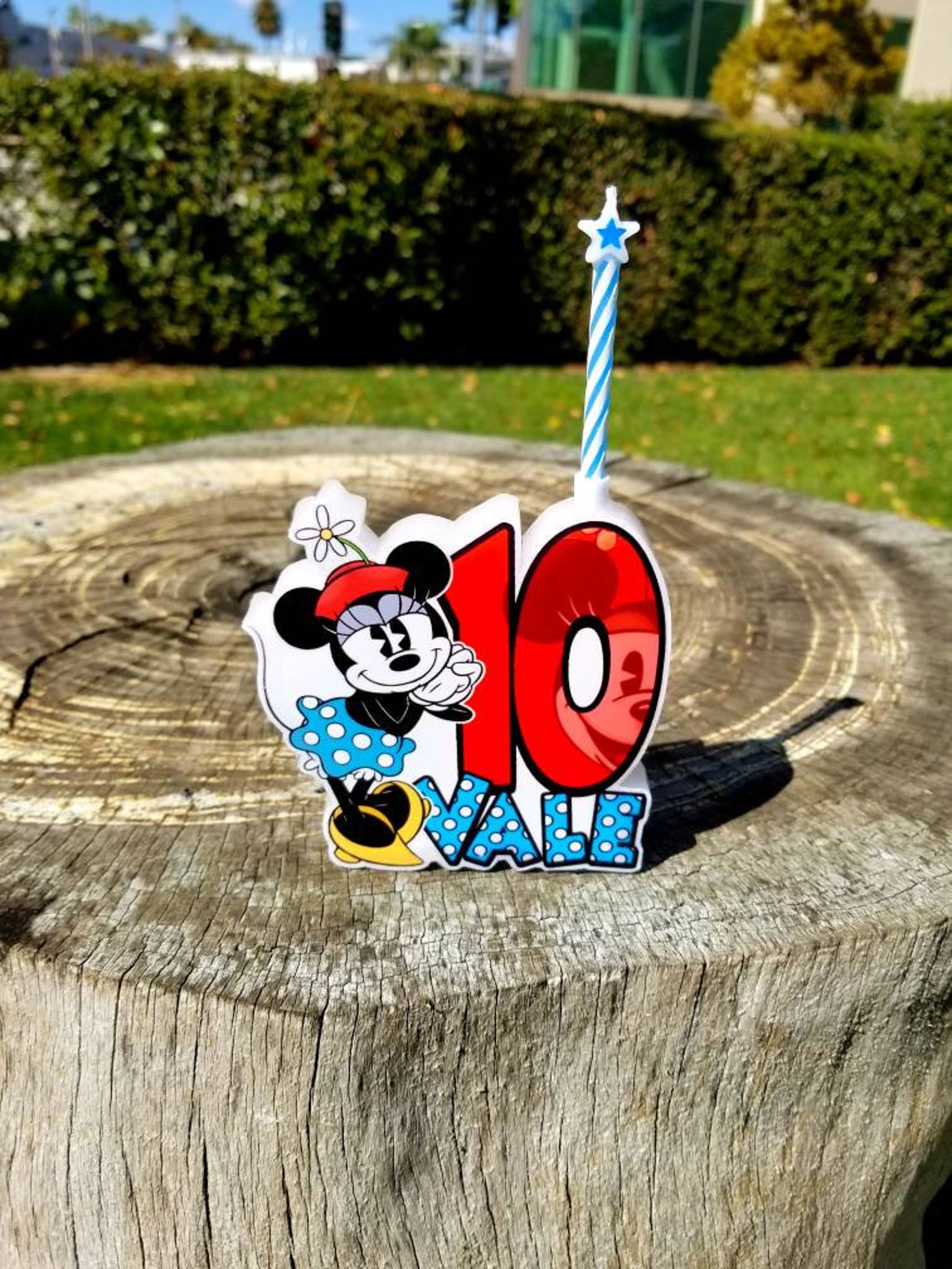 Minnie Mouse Cake Candle, Personalized Birthday Candle, Wax Candle Cake ...