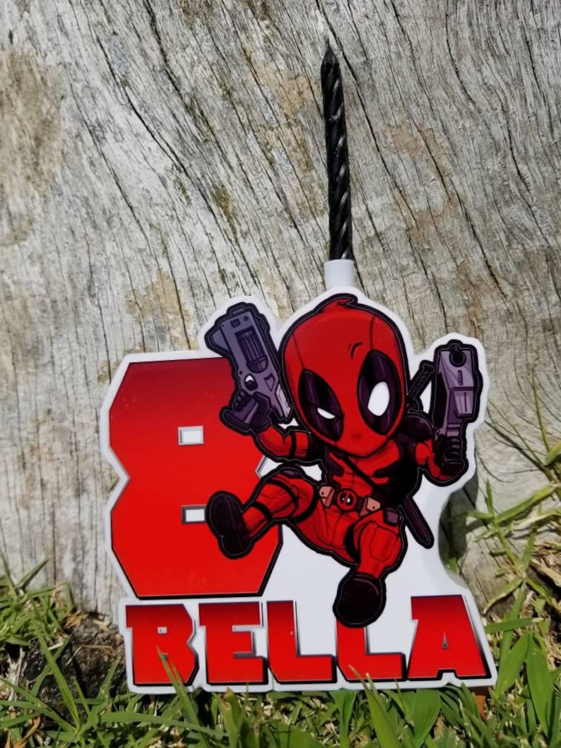 Baby Deadpool Cake Candle, Personalized, Cake Topper - Etsy