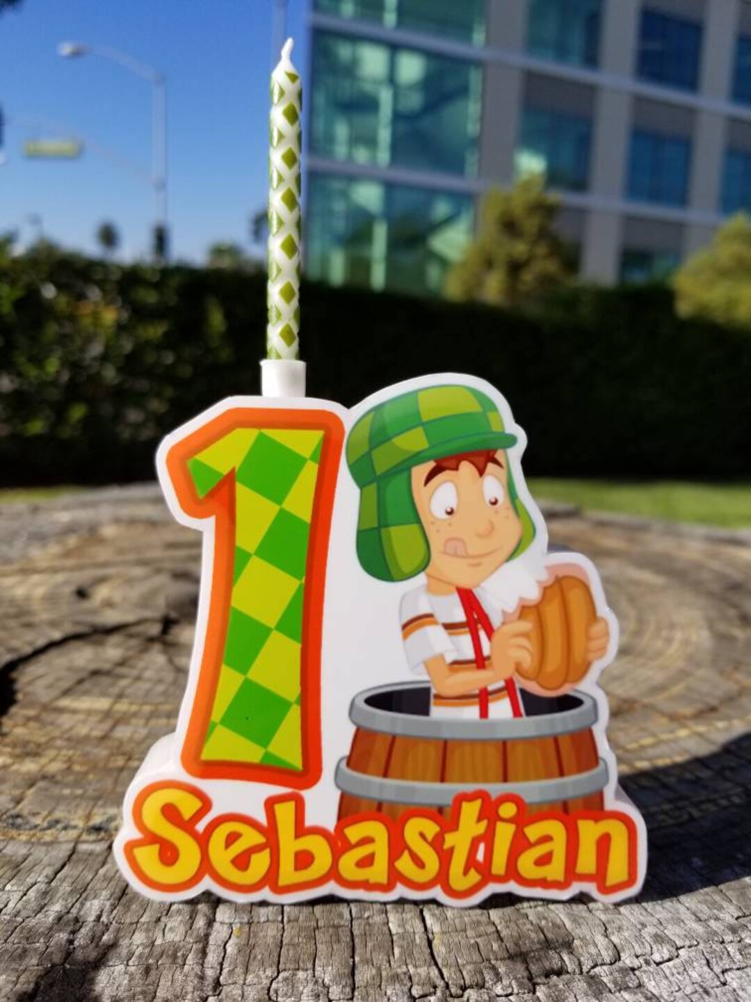 Custom Cake Candle Chavo Del Ocho Personalized Birthday Candle, Cake ...