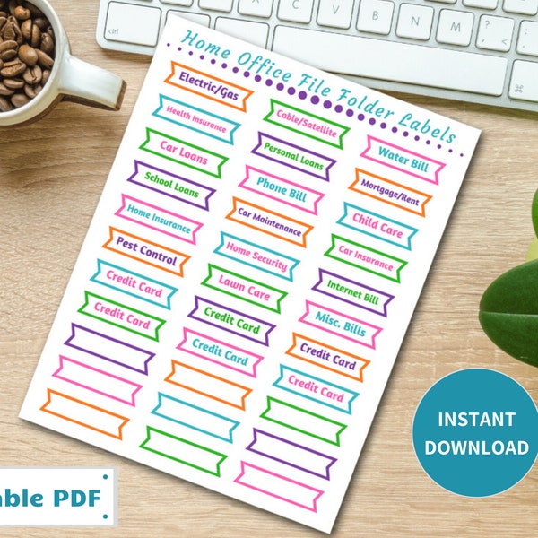 File Folder Labels - Etsy