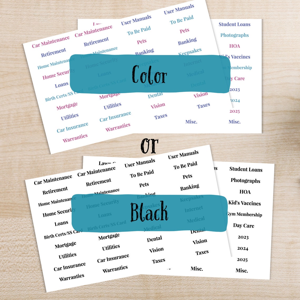 Household Files Labels File Folder Labels Home File Box Labels Home ...