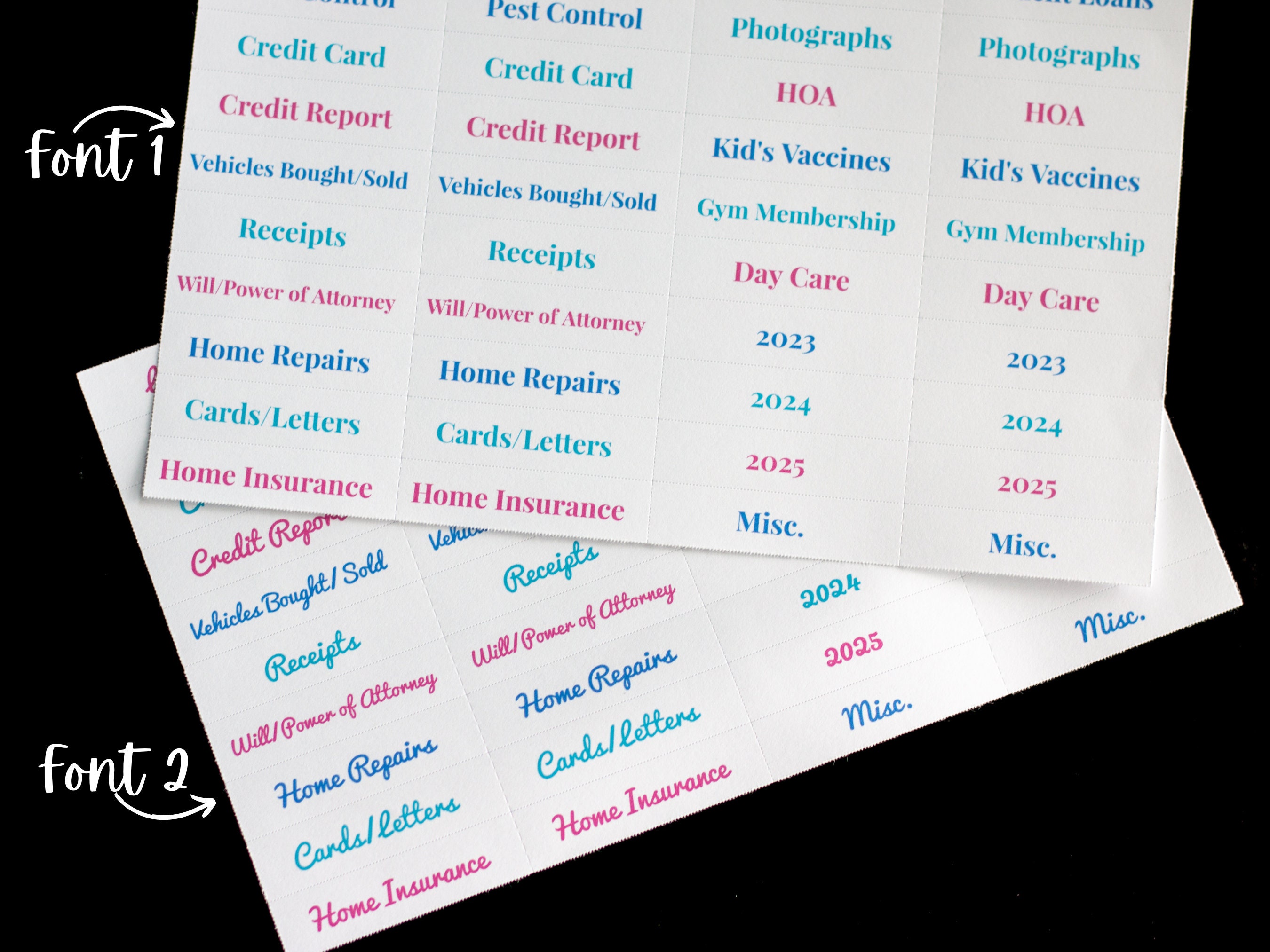 Household Files Labels File Folder Labels Home File Box Labels Home ...