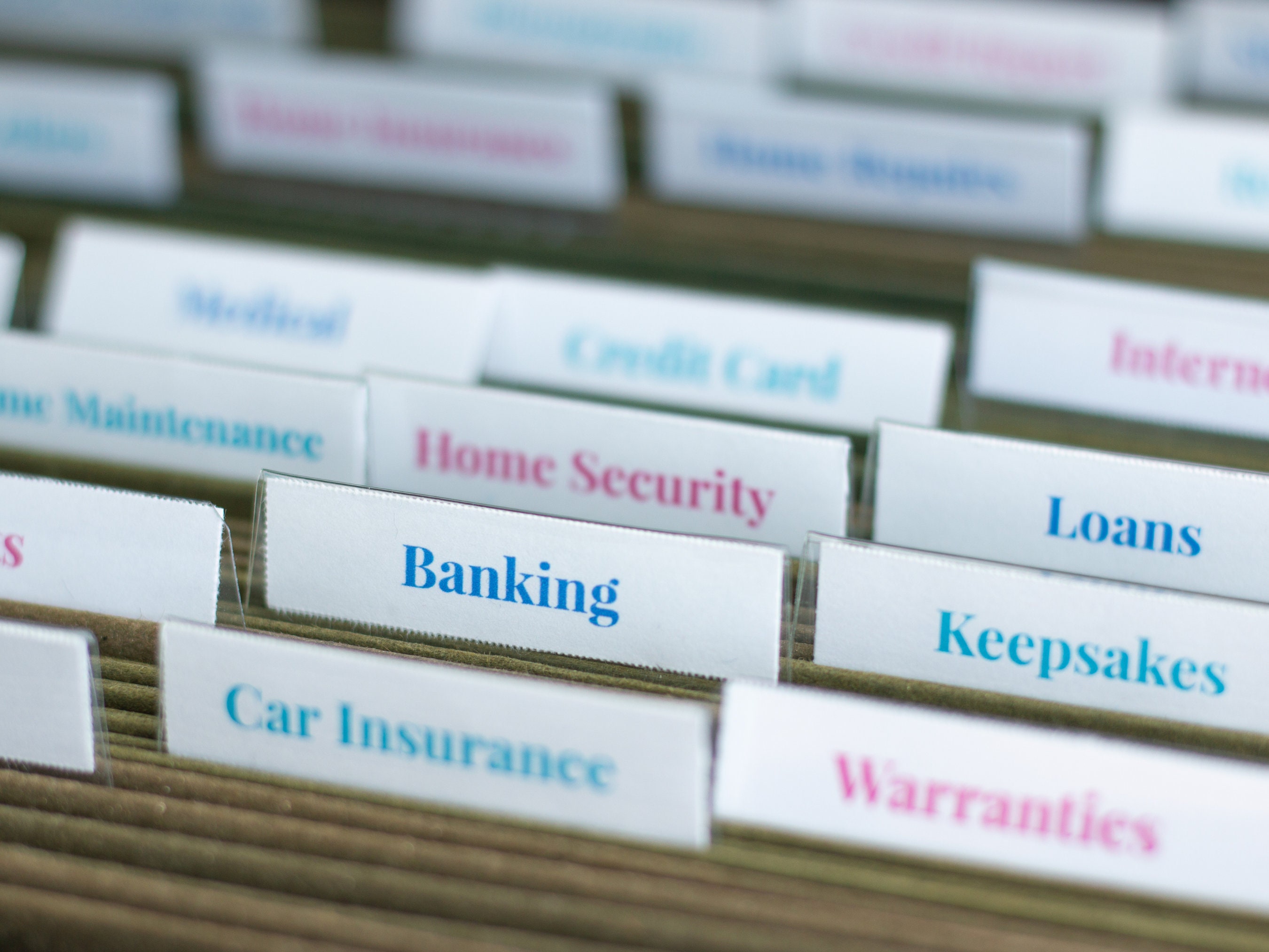 File Folder Labels Home File Box Labels Home Records Labels Colorful ...