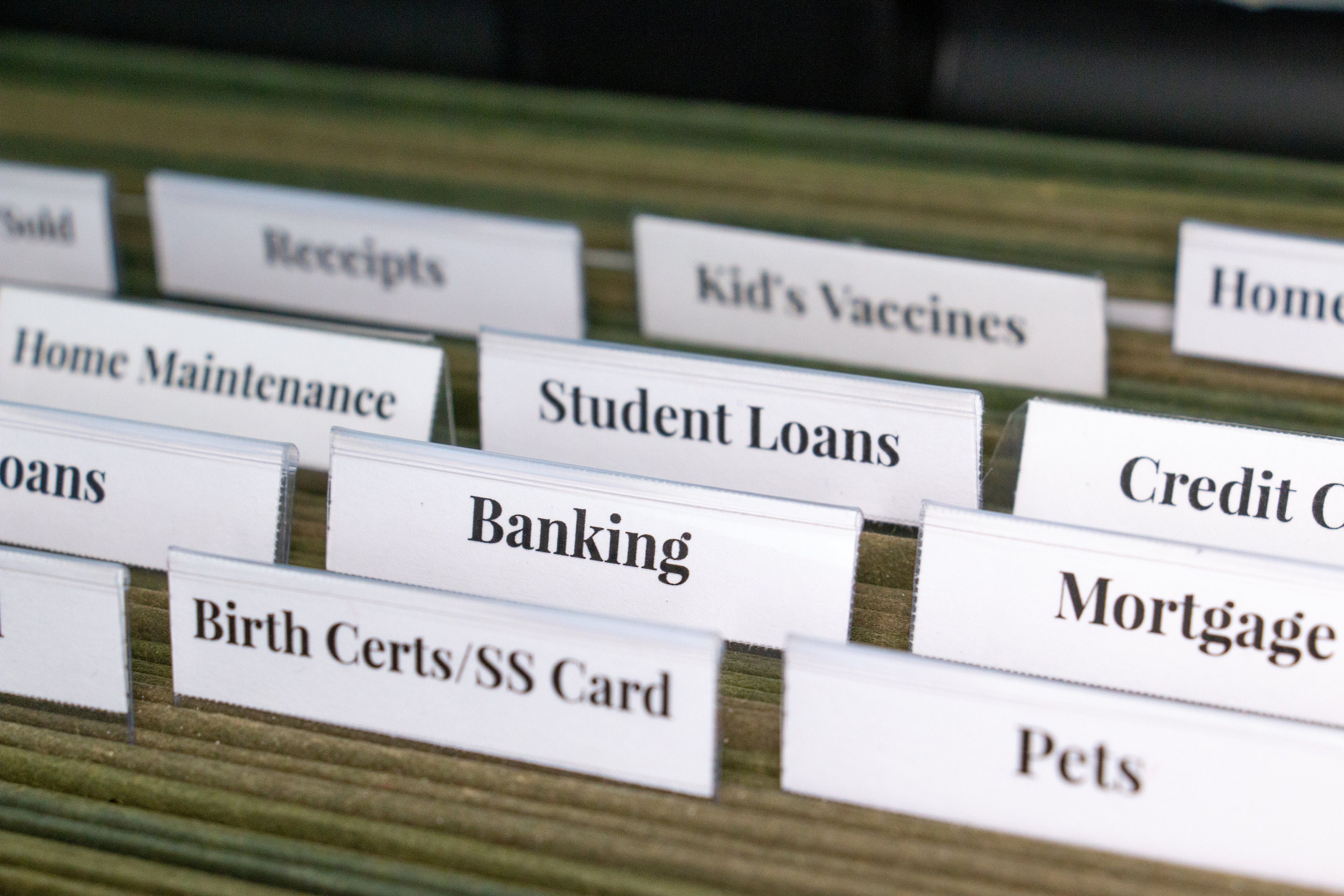 Custom File Folder Labels Home File Box Labels Home Records Labels File ...