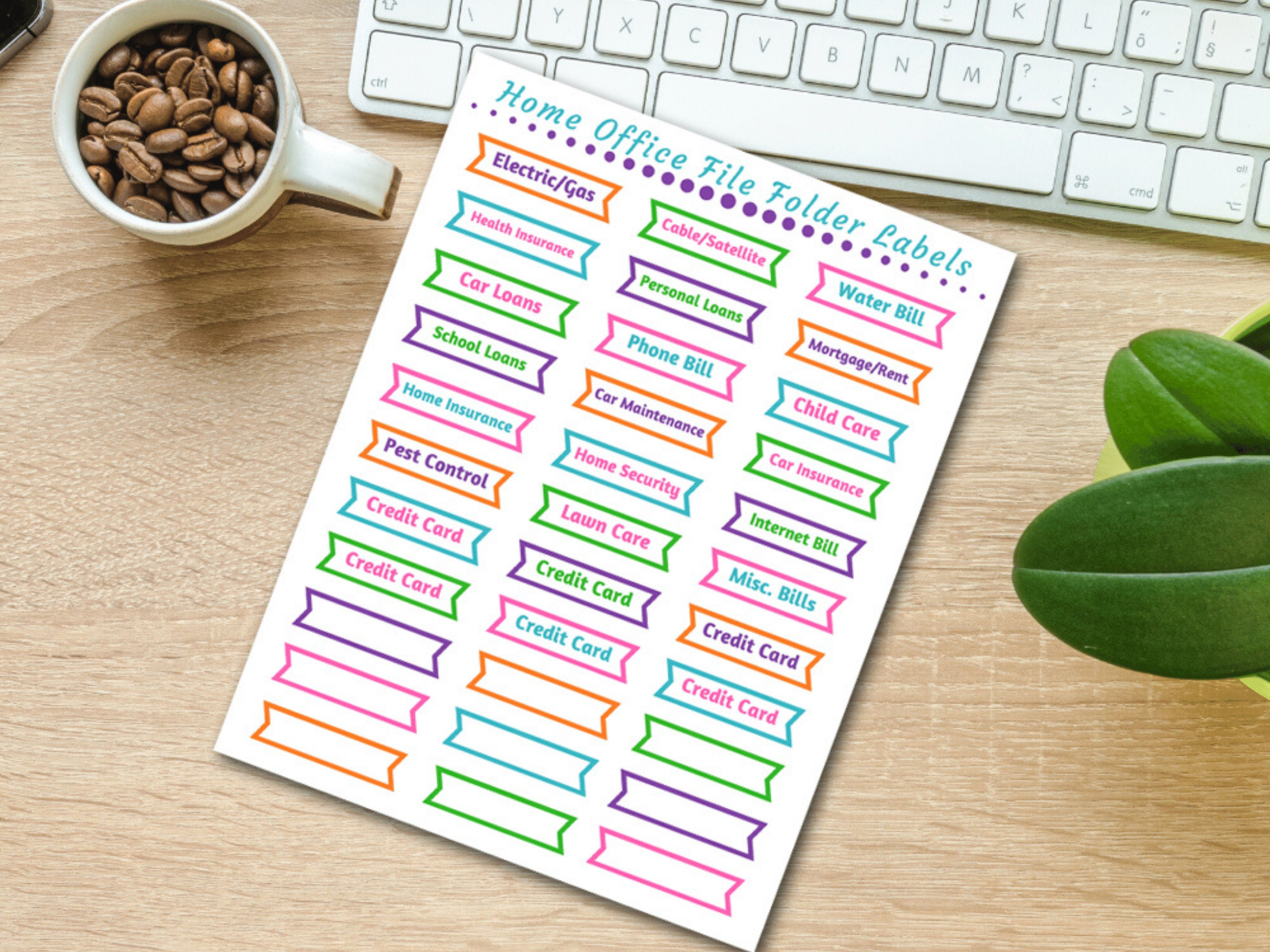 Home Organization Bundle EDITABLE File Folder Labels Daily Planner ...