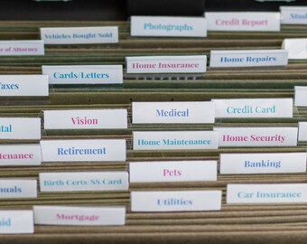 File Folder Labels Home File Box Labels Home Records Labels Colorful ...