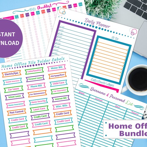 Home Office File Folder Labels EDITABLE Printable Organization - Etsy