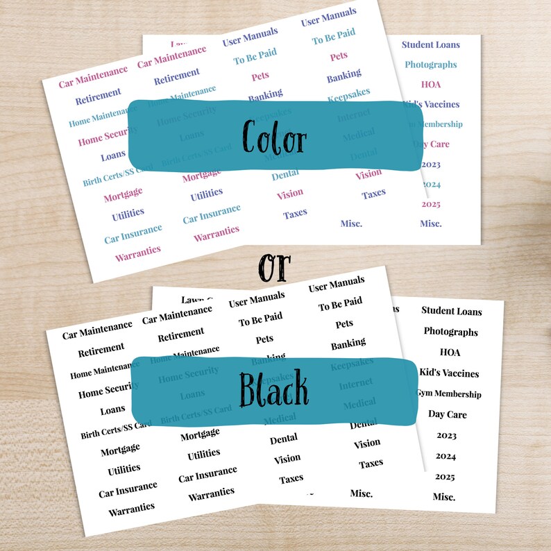 Custom File Folder Labels Home File Box Labels Home Records Labels File ...