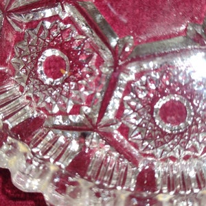 Vintage Cut Glass With Saw Tooth Edge Trinket or Coaster - Etsy