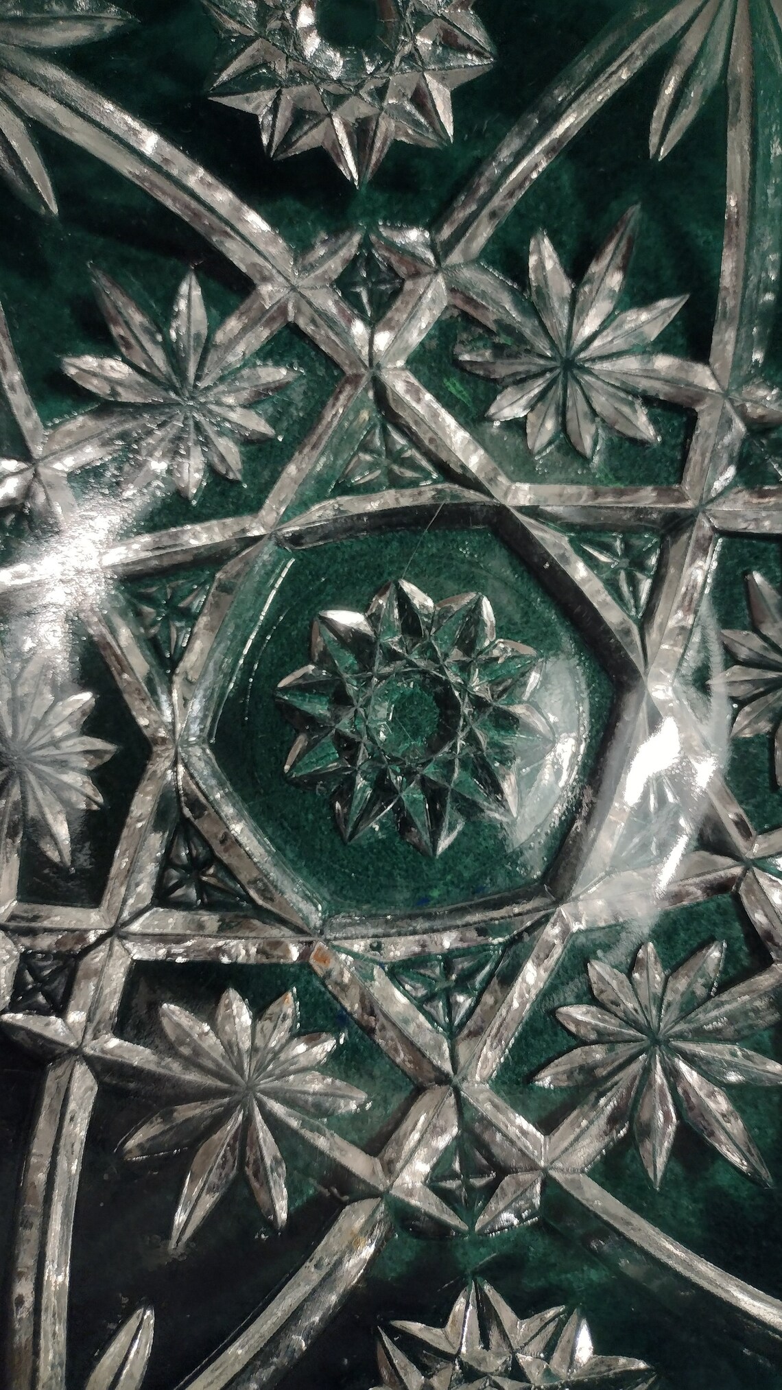 Vintage Pressed Glass Star of David Pattern Large Bowl - Etsy