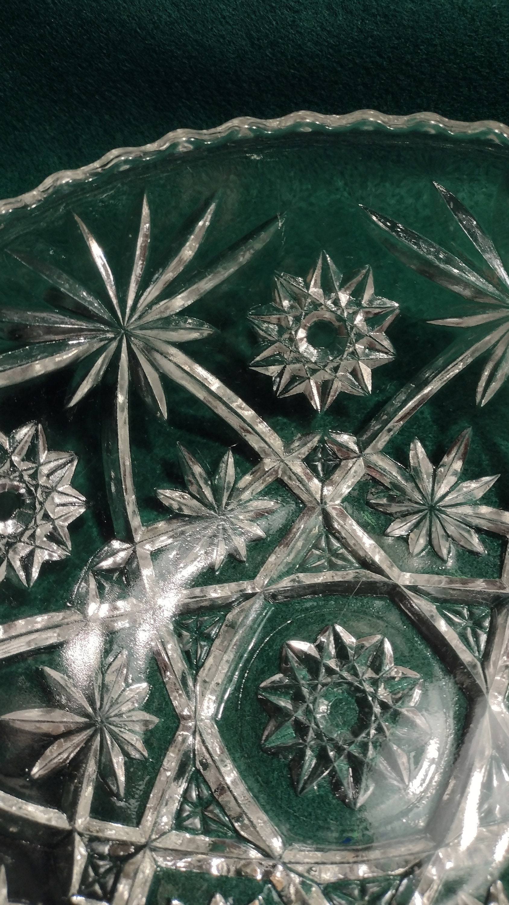 Vintage Pressed Glass Star of David Pattern Large Bowl - Etsy