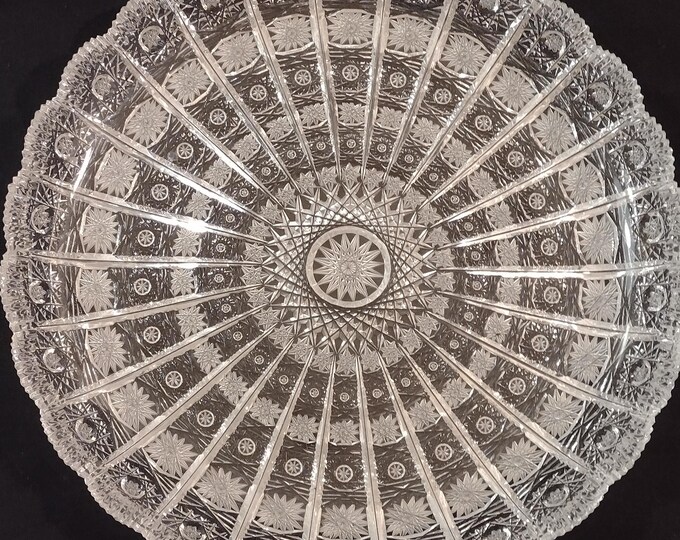 Brilliant Cut Crystal Platter by Queen Lace - Etsy