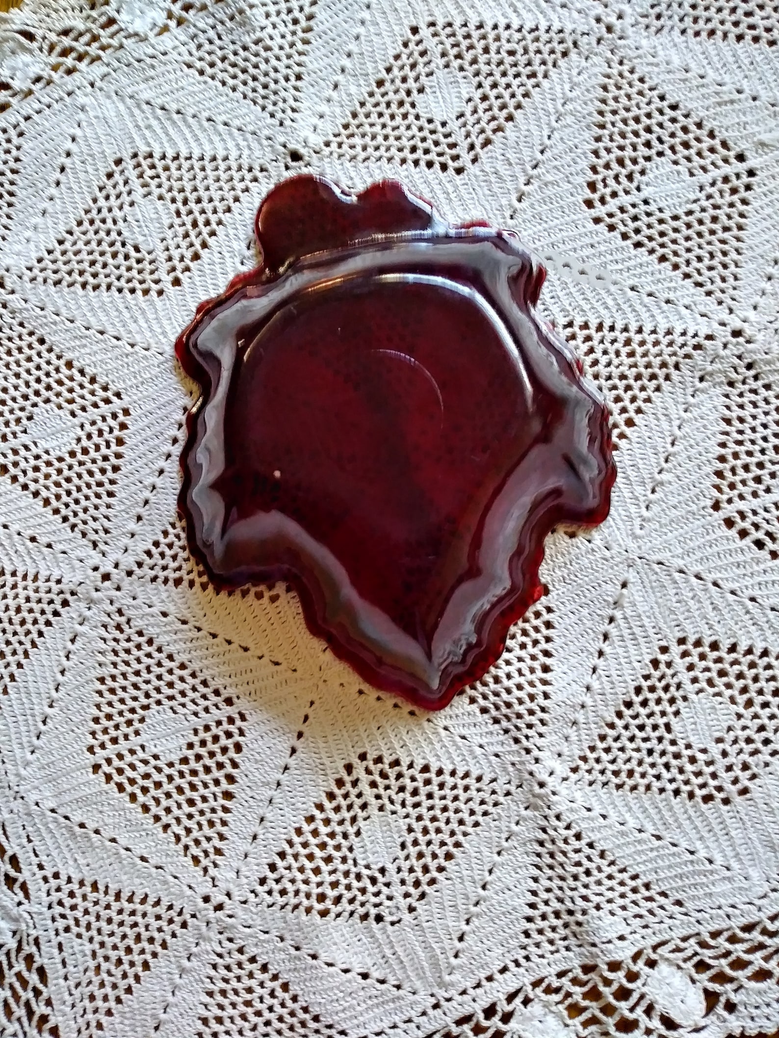Royal Ruby Leaf Shaped Dessert Bowls or Candy Dish by Anchor Hocking - Etsy