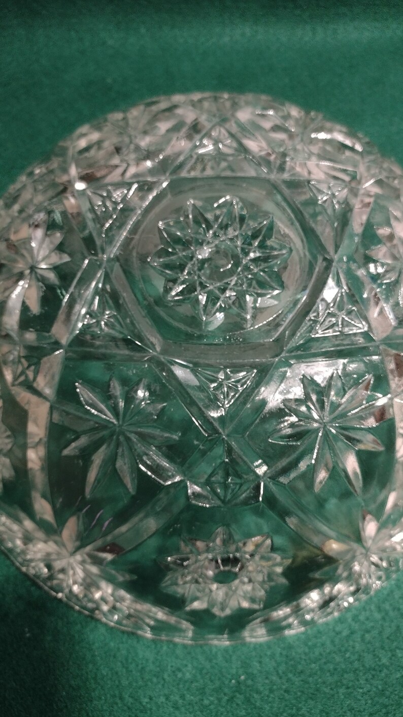 Vintage Pressed Glass Star of David Pattern Large Bowl - Etsy