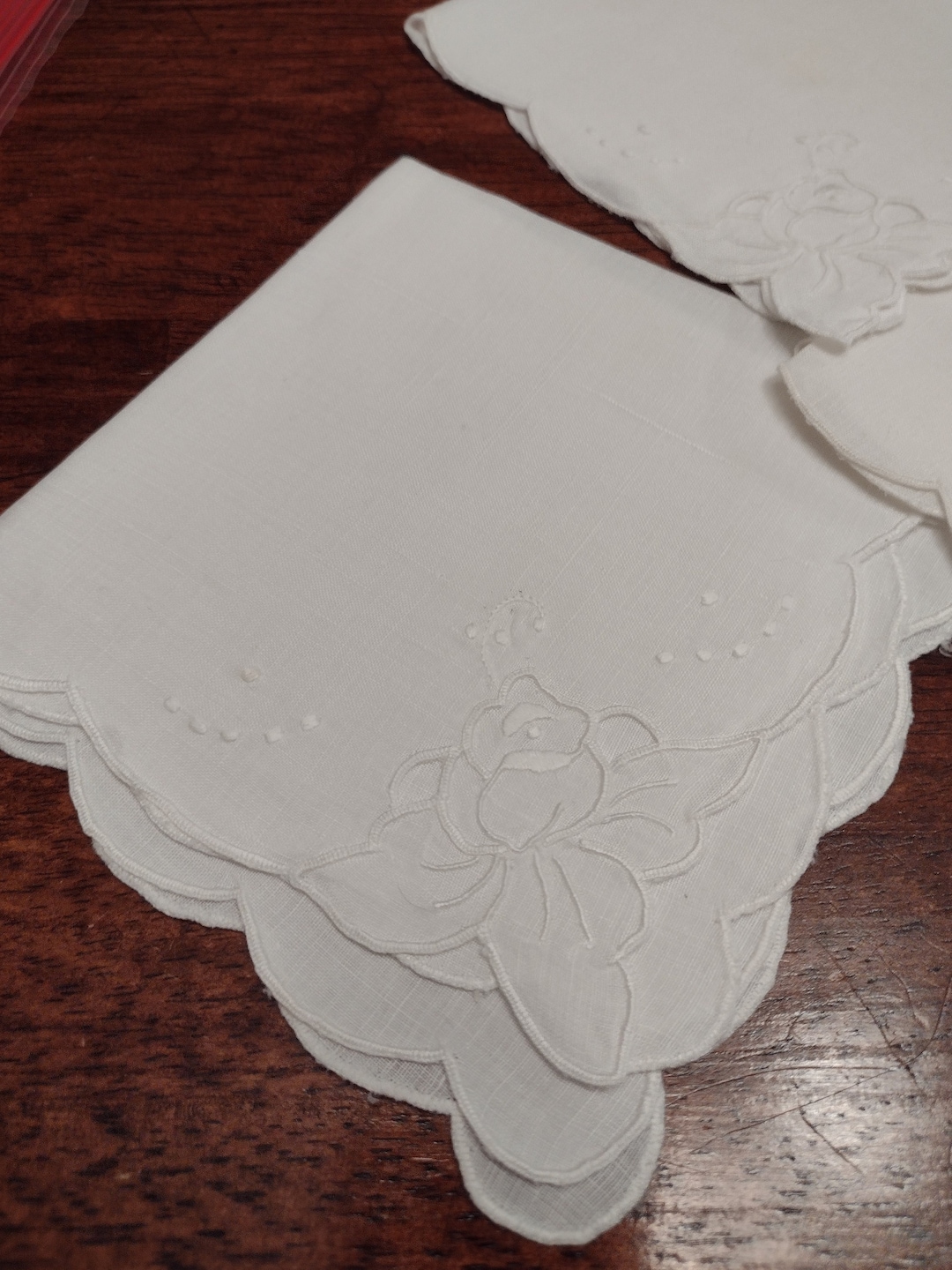 Vintage Mid-century Cloth Table Napkins With French Knots and Flower - Etsy