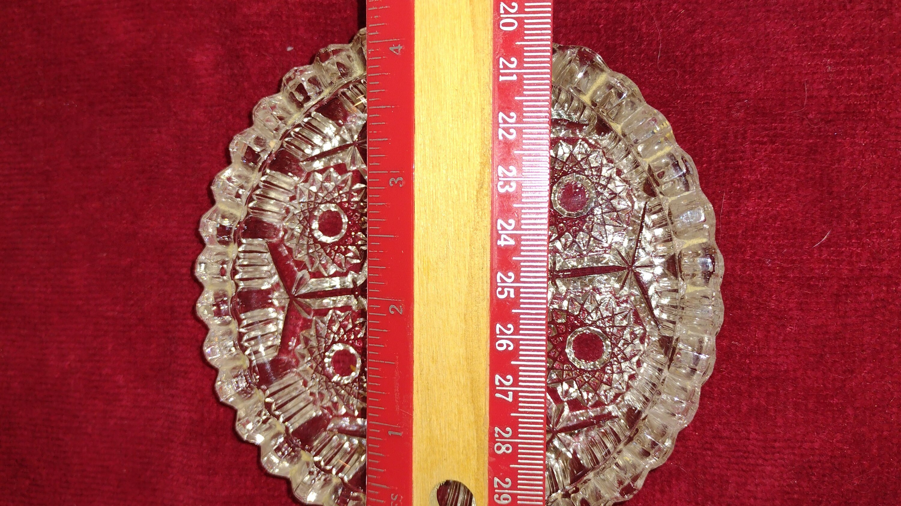 Vintage Cut Glass With Saw Tooth Edge Trinket or Coaster - Etsy