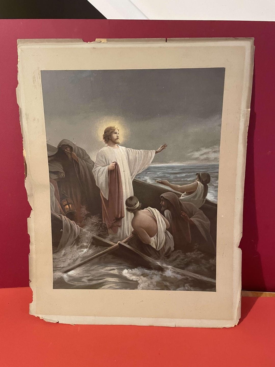 Vintage Large Print Jesus Calming the Storm No Frame - Etsy