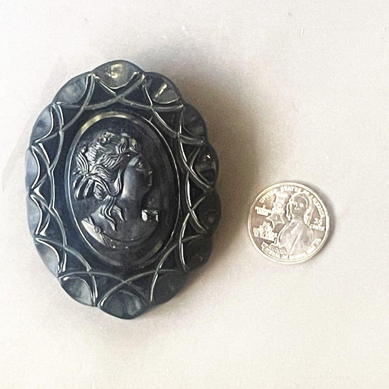 Black Bakelite Cameo - Etsy