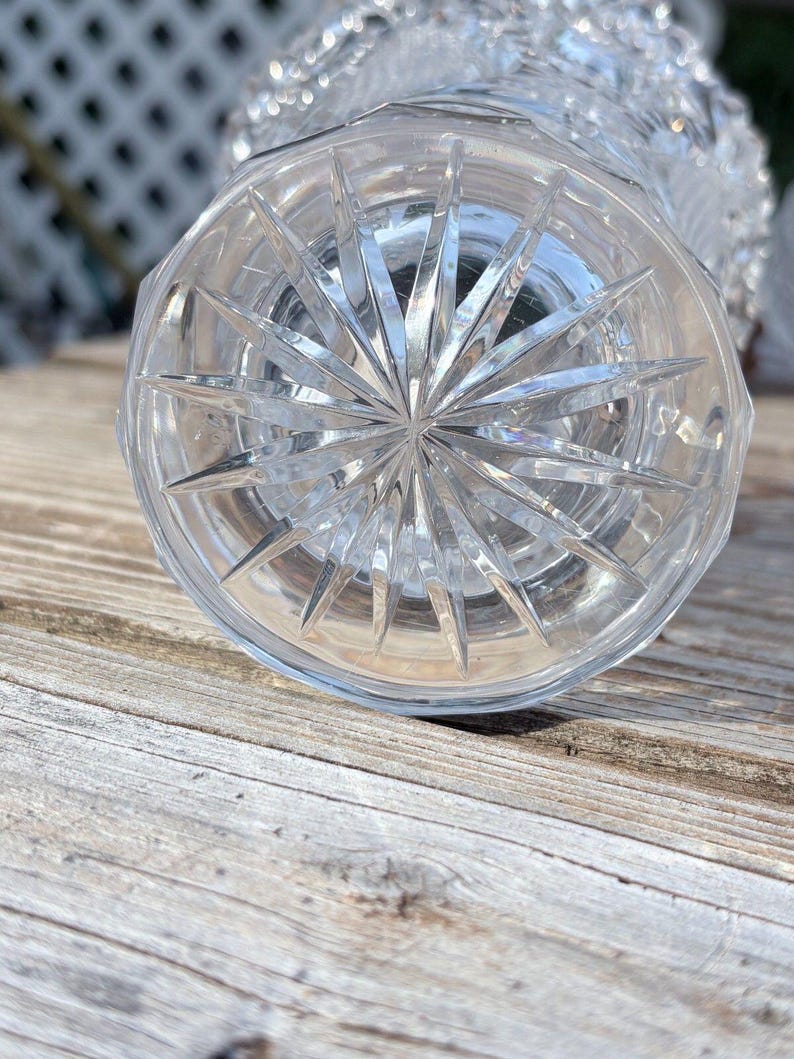 Vintage American Billiant Cut Glass Hobstar .6.5 Tall 4 Panel Design ...