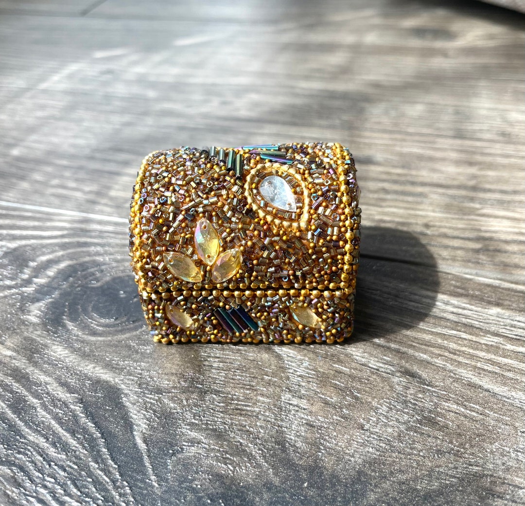 Beaded Jewelry Box | Trinket Box, Gift Box, Jewelry Storage, Jewelry ...