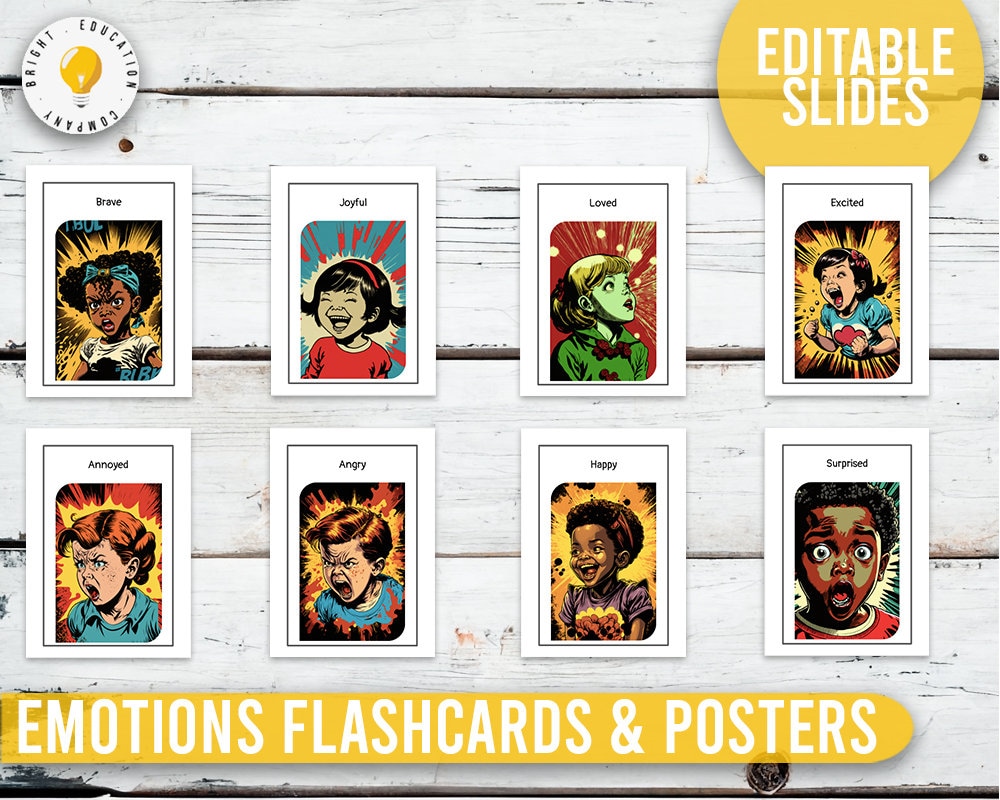 Pop Art Emotion Flashcards for Preschoolers • Feelings Poster • 3 ...