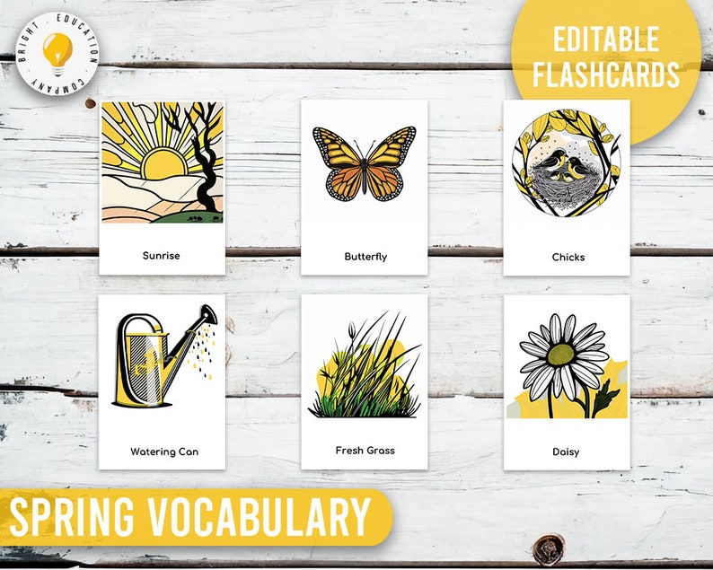 Pop Art Spring Flashcards • 12 Montessori Flash Cards Preschoolers ...