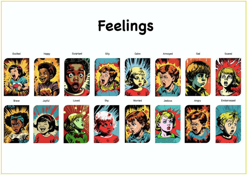 Pop Art Inspired Emotions Poster • Feelings Poster • Home Classroom ...