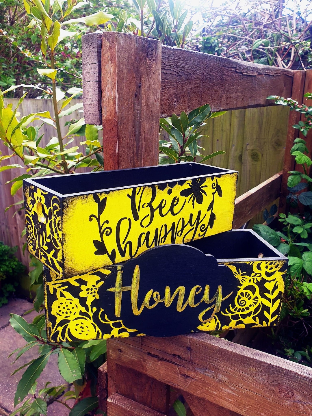 BUMBLE BEE Wooden Containers Set,bumble Bee Makeup Organisers,bee Small ...
