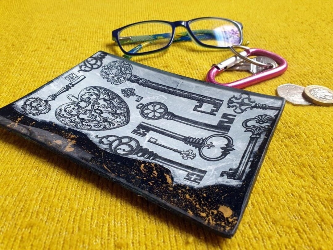 KEY RING Trinket Dish,vintage Rings Glass Plate,ring Dish Trinket Tray ...