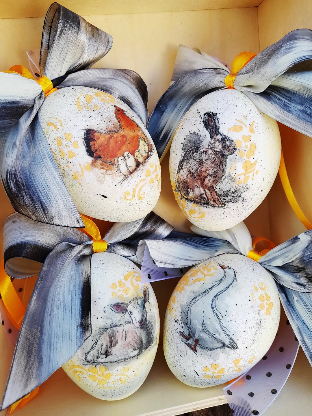 Rustic FARM EASTER EGG Decoration,farmhouse Style Large Hanging Egg ...