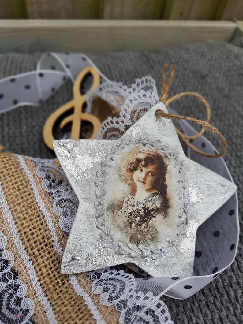 Christmas ANGEL STAR Ornamentsilver Golden Star Hanging - Etsy