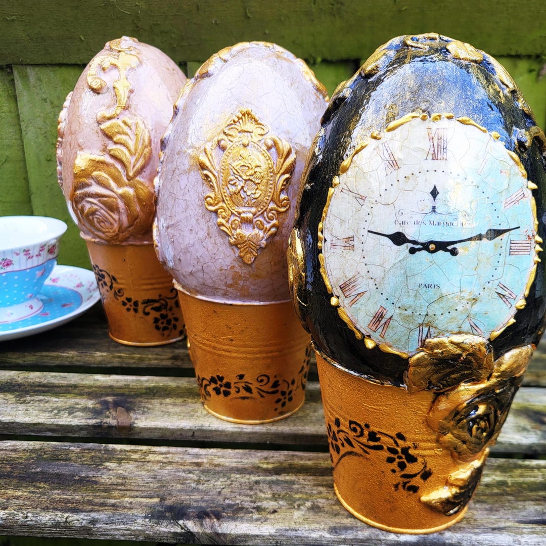 EASTER EGG Table Decoration,vintage Clock Egg Decoration,elegant Easter ...