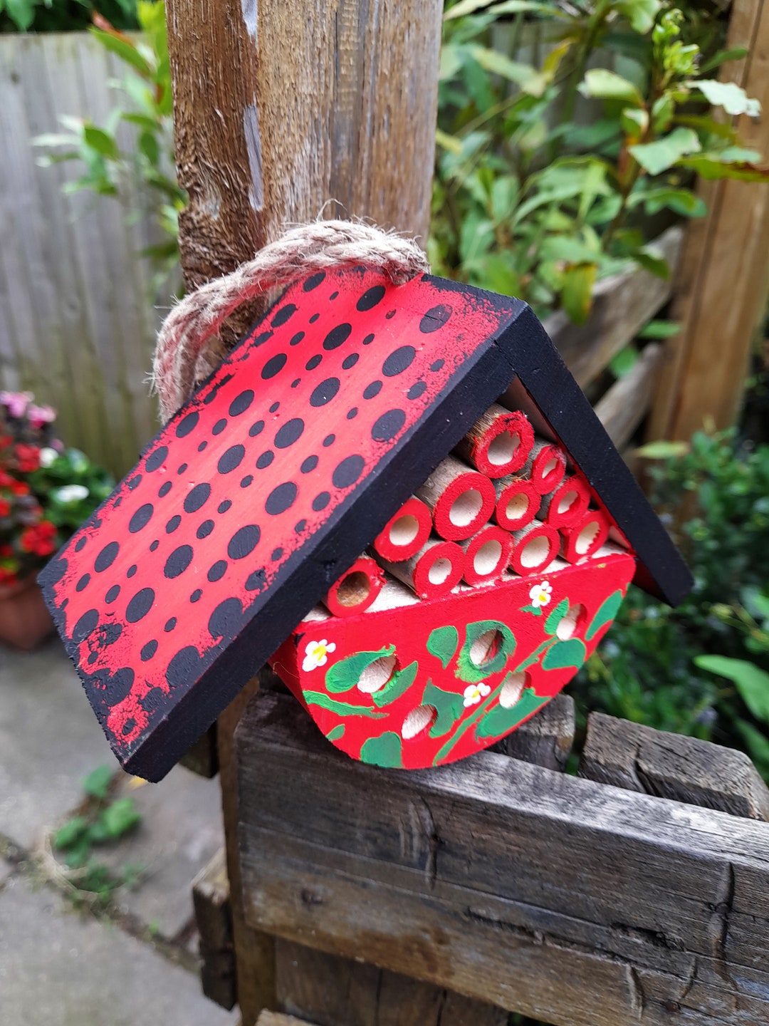 Charming LADYBUG BEE Hotel,bug Winter Attic,small Insect Hotel,pretty ...