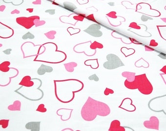 Heart print fabric | Etsy